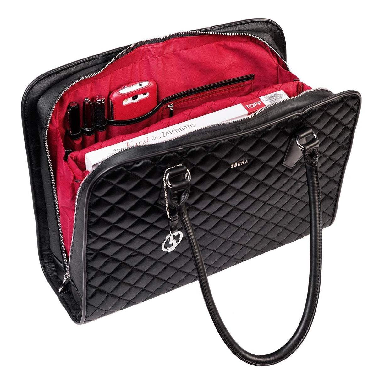 Quilted Laptop Tote 15.6 inch Diamond Womens | Elegant & Protective ...